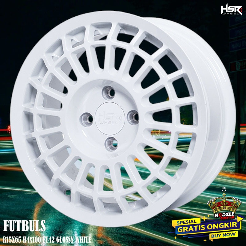 Jual Velg Racing Ring 15 Warna Putih Brio Agya Datsun Pelek HSR Type Futbuls R15 Terbaru HSR ...