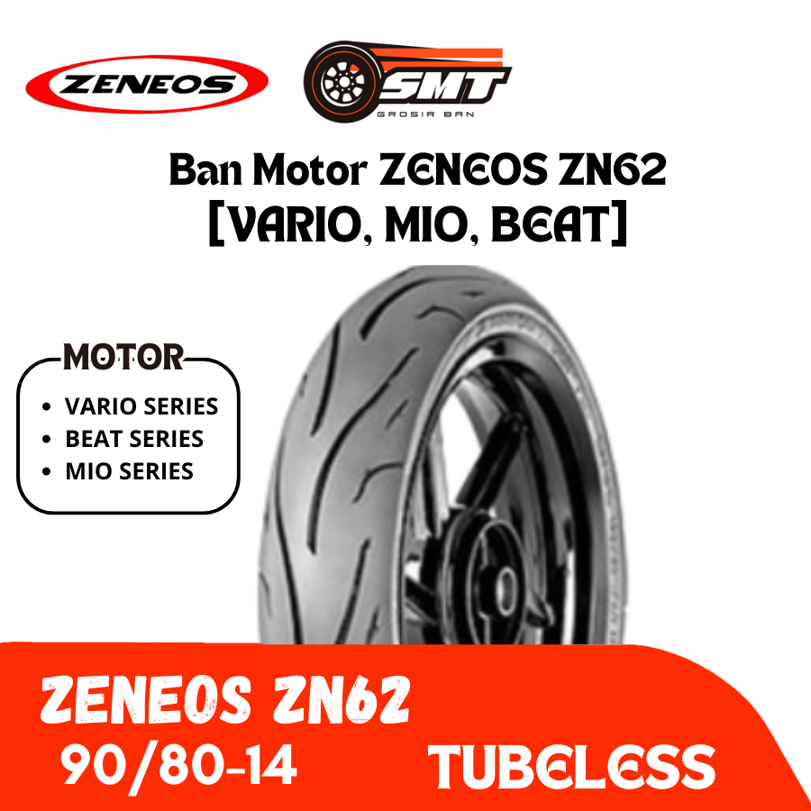 Jual ZENEOS ZN62 Ring 14 90/80-14 Ban Motor Tubeless Matic MIO BEAT dan ...