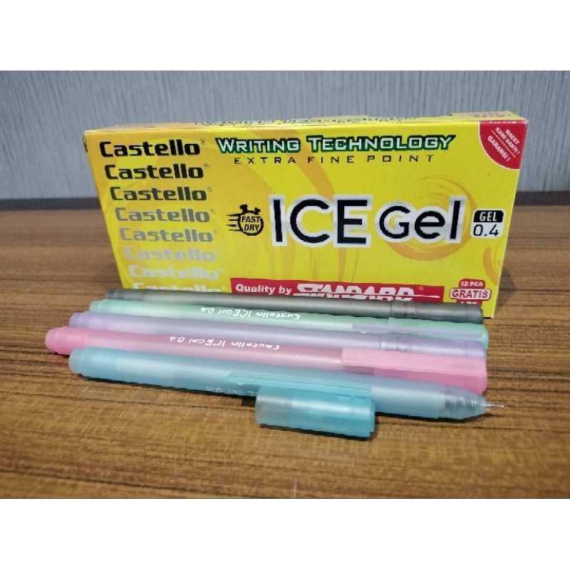 Jual Pulpen Standard Castello ICE Gel 0,4mm Tinta Hitam (per 1 kotak ...