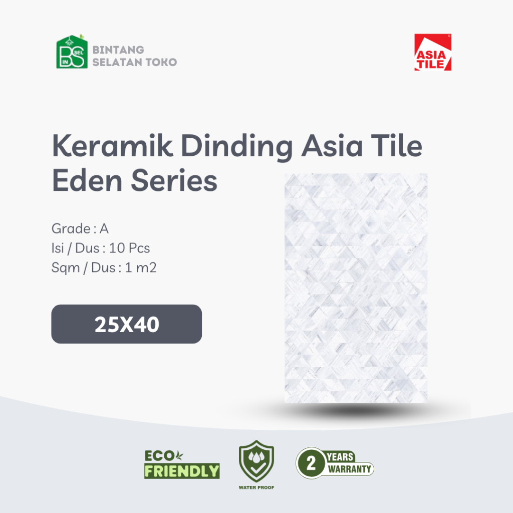Jual KERAMIK DINDING ASIA TILE 25X40 EDEN CREAM GREY DECOR | Shopee ...