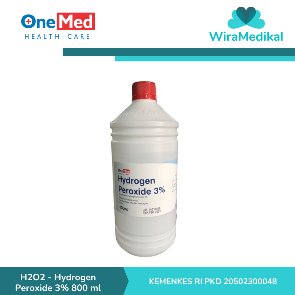 Jual ONEMED - H2O2 Hydrogen Peroxide 3% 800 ml | Antiseptik Luka P3K ...