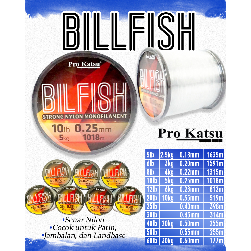 Jual Senar Pro Katsu Billfish Nilon Super Panjang | Shopee Indonesia