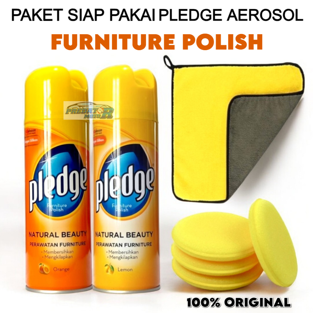 Jual PLEDGE AEROSOL SPRAY PAKET SIAP PAKAI LENGKAP PEMBERSIH PENGKILAP ...