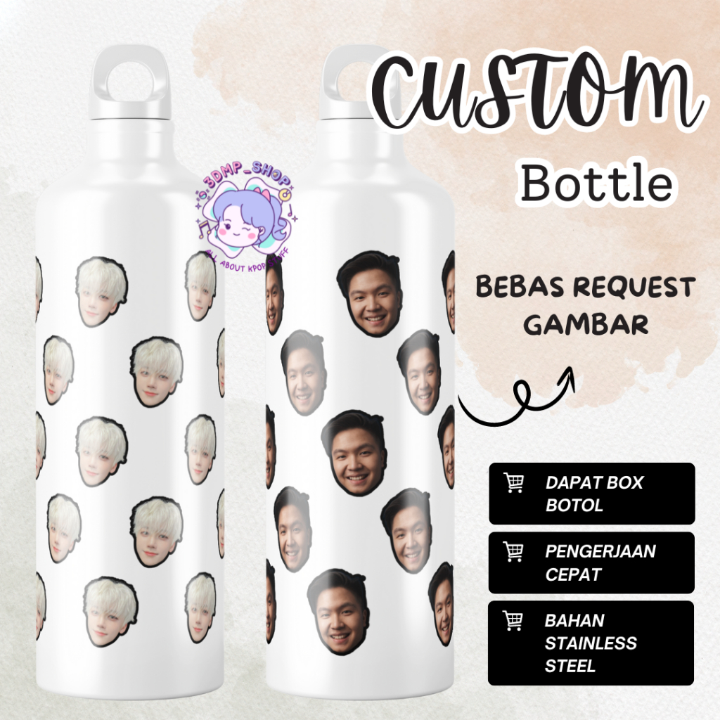 Jual TERMOS SPORT BOTOL MINUM TUMBLER CUSTOM REQUEST FOTO/GAMBAR WAJAH ...