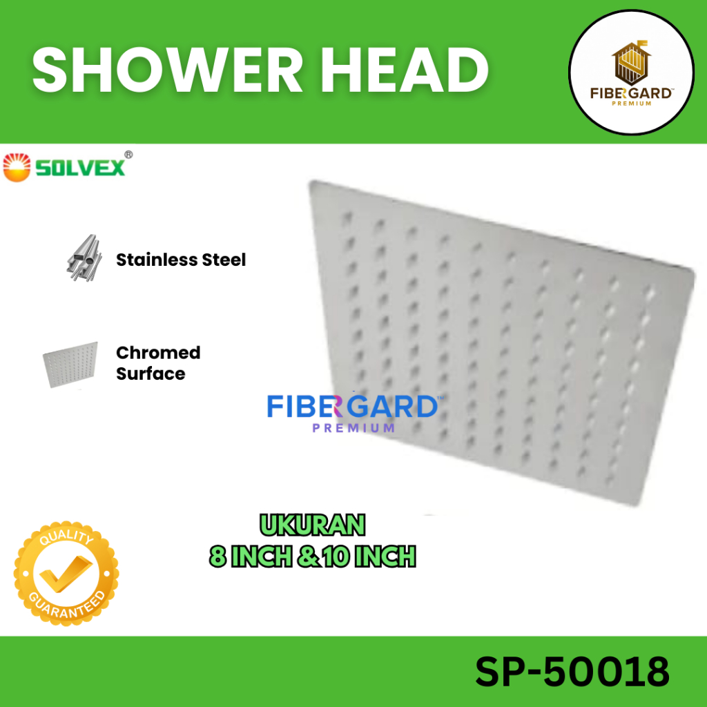 Jual SOLVEX - Kepala Wall Shower - Head Shower Kotak Persegi - Rainfall ...