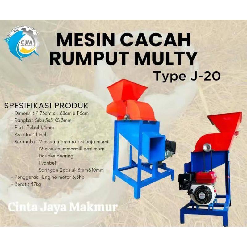Jual Mesin Cacah Rumput Multi Fungsi Komplit Motor Bensin Siap Pakai ...