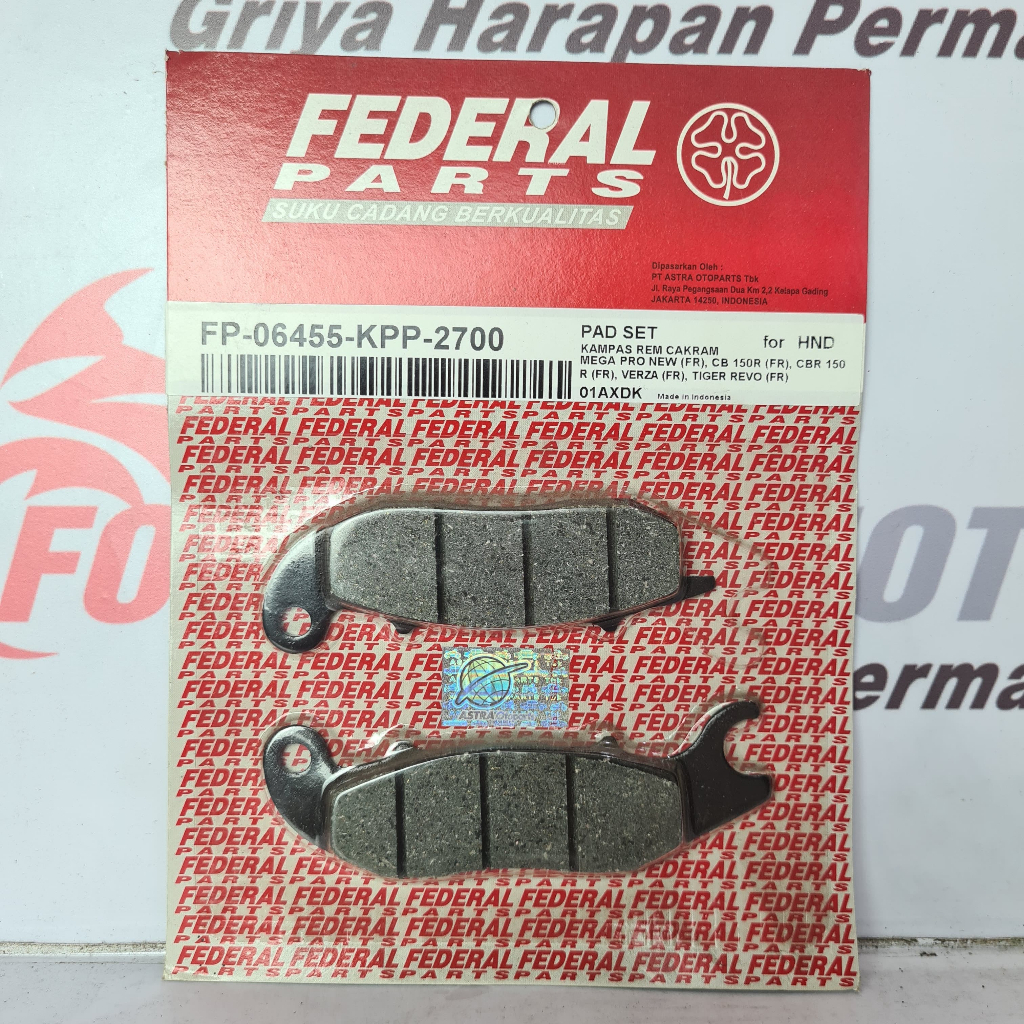 Jual Federal Kampas Rem Cakram KPP F Tiger, Verza, CBR - Disc Pad Depan ...
