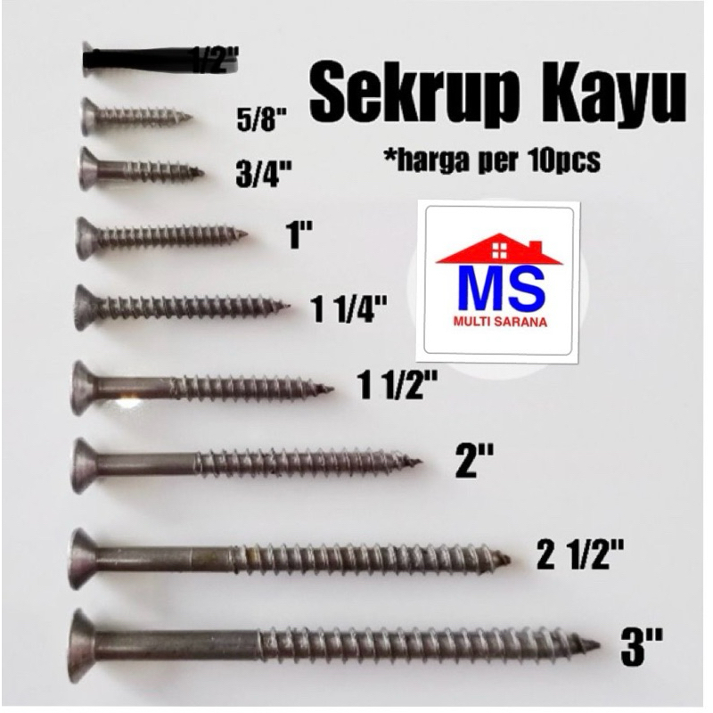 Jual SEKRUP KAYU HARGA PER 10 BUAH SKRUP KAYU | Shopee Indonesia