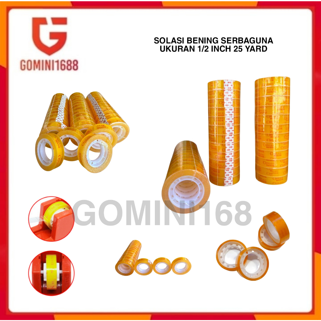 Jual Isolasi Bening Kecil Serbaguna Tape Lakban Selotip Plakban Mini ...
