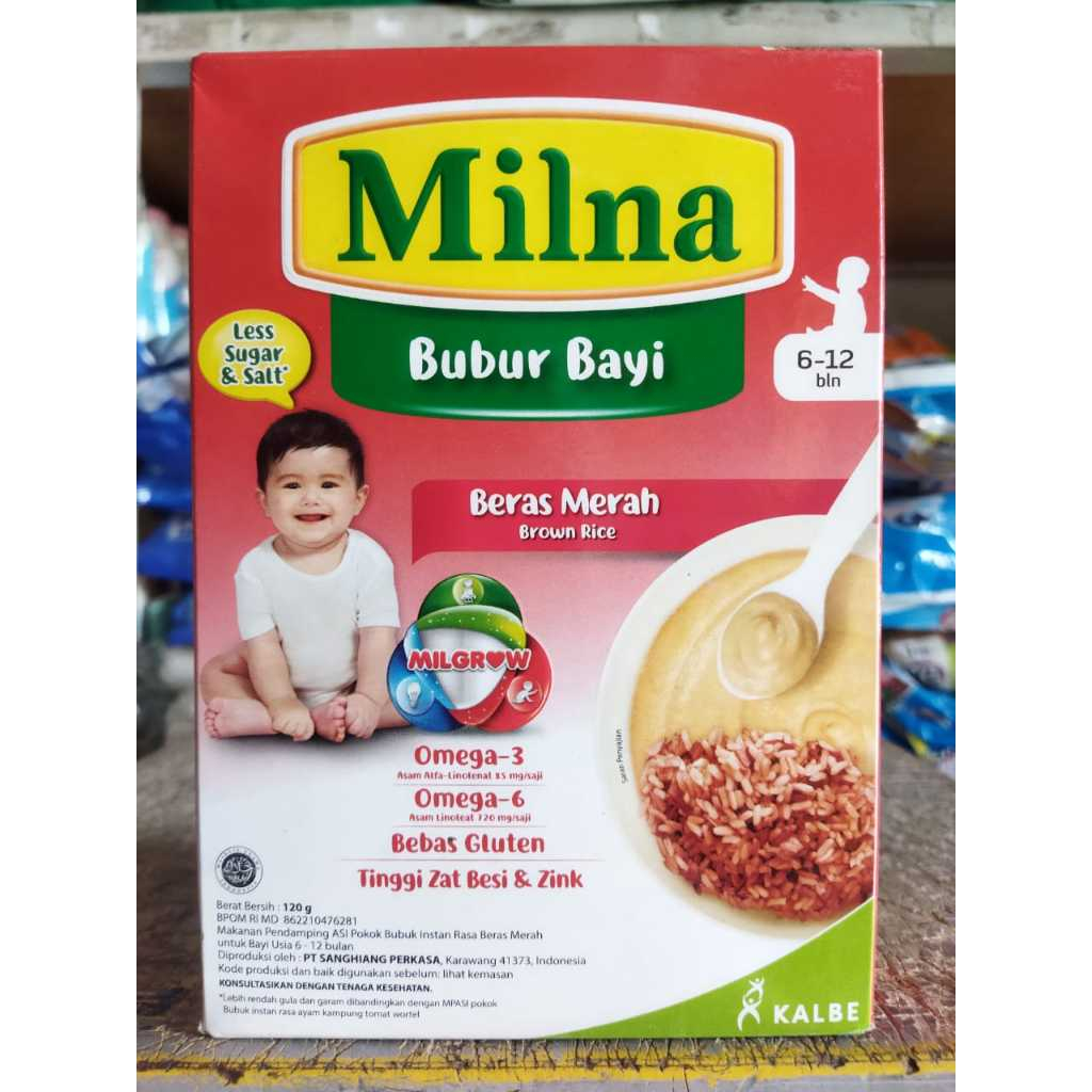 Jual Milna Bubur Bayi 6+ Beras Merah 120gr | Shopee Indonesia