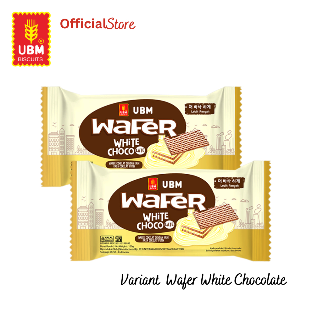 Jual UBM Biscuit Wafer White Chocolate Cream 120 gr | Shopee Indonesia
