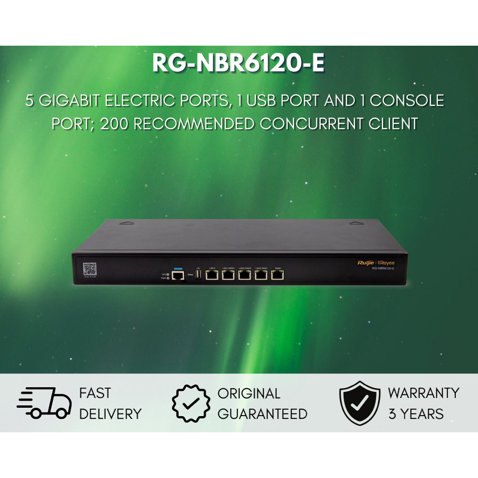 Jual RUIJIE REYEE RG-NBR6120-E 5 PORTS GIGABIT ROUTER GATEWAY | Shopee ...
