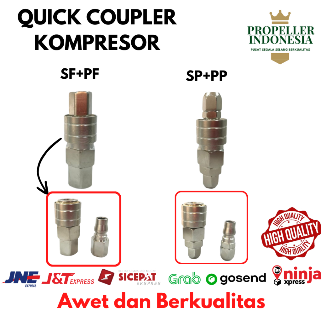 Jual Quick Coupler Connector Angin Neple Kompresor Universal Drat 1/4 ...