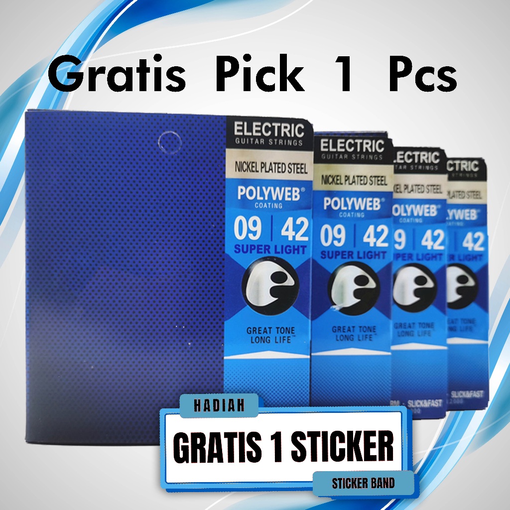 Jual Senar Gitar Elektrik Import Nanoweb Polyweb Optiweb 009 dan 010 | Shopee Indonesia