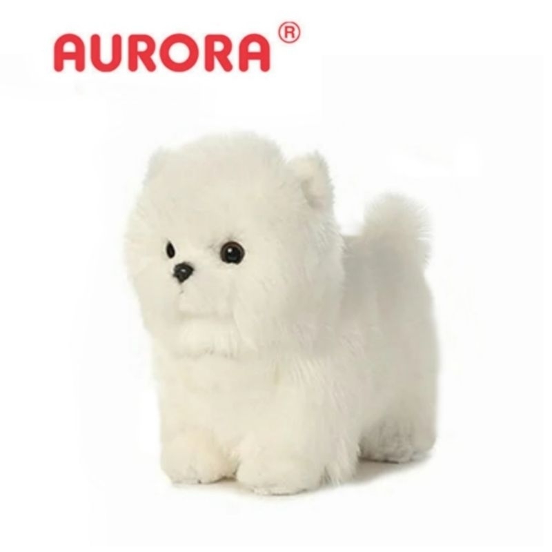 Jual Boneka Anjing Mini Pom Import Original Aurora White Pomeranian Dog ...