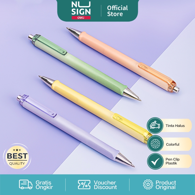 Jual Nusign Gel Pen / Gel Pen Cetek Tinta Hitam 0.5m Design Pastel ...