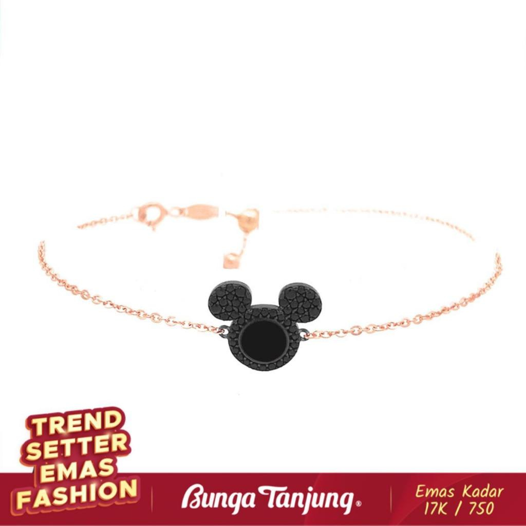 Jual GELANG SERUT DISNEY MICKEY BATU HITAM B - EMAS 17K - BUNGA TANJUNG ...
