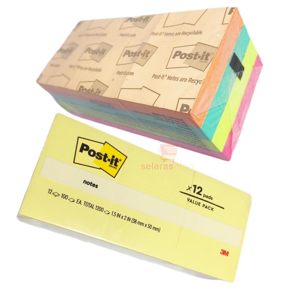 Jual 3M - Post It Sticky Notes 653AN Mix Color & Yellow - Pack | Shopee ...
