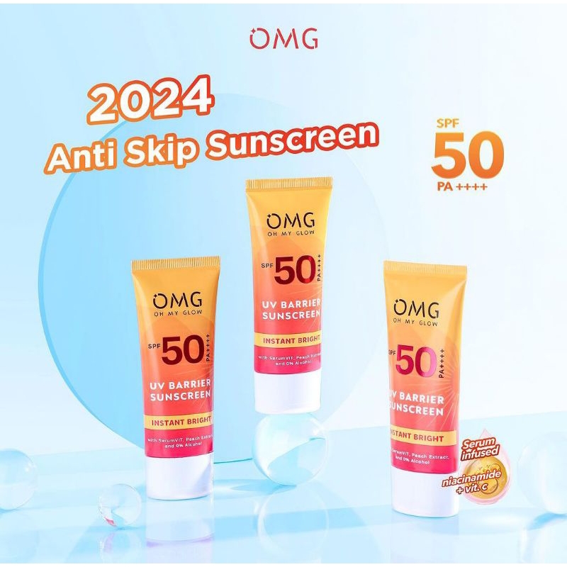 Jual OMG OH MY GLOW UV Barrier Sunscreen SPF 50 PA++++ 25ml | Shopee ...