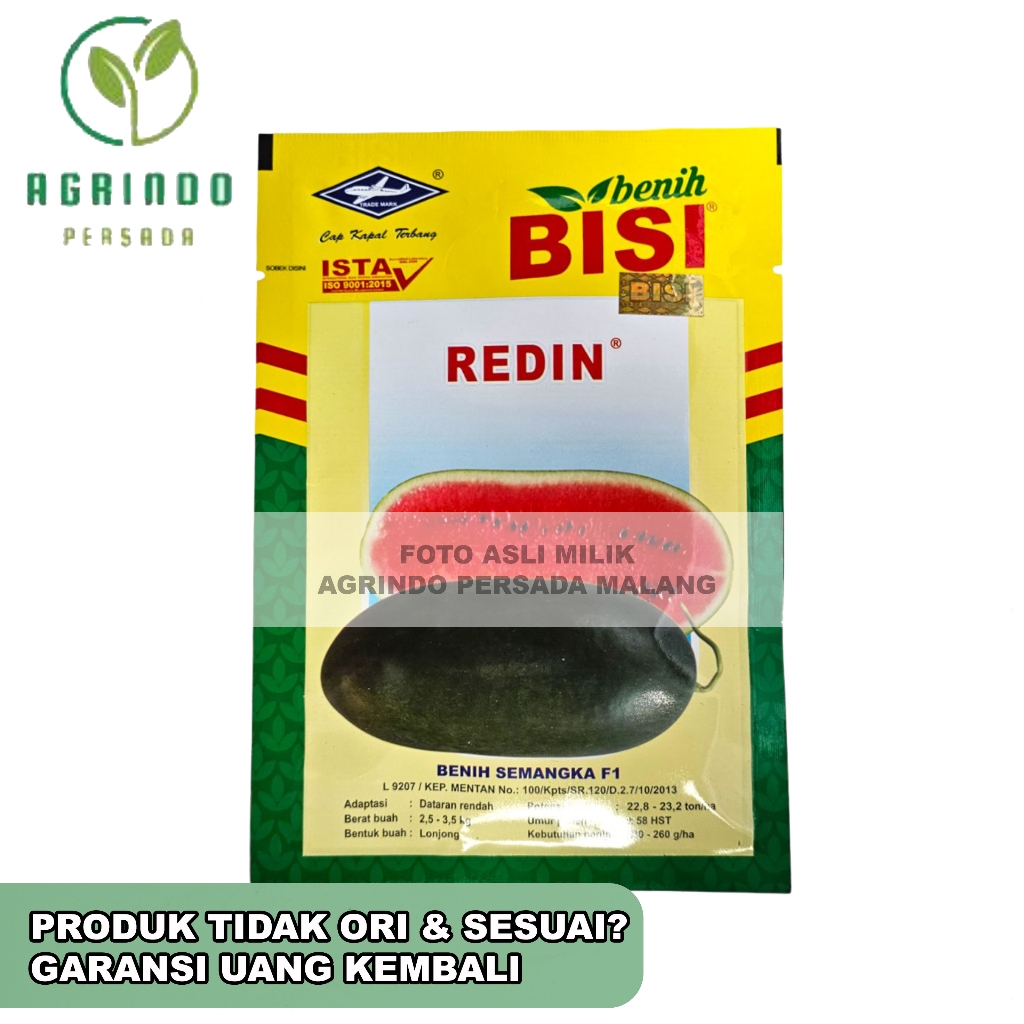 Jual Benih Semangka Hibrida F1 REDIN Cap Kapal Terbang 20gram | Shopee ...