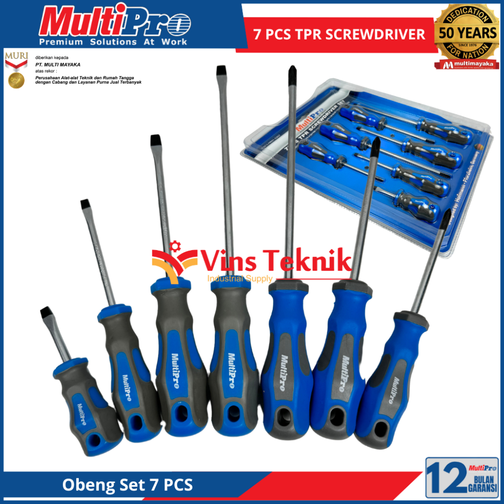 Jual Obeng Set 7PCS TPR SrewDriver Set MULTIPRO | Shopee Indonesia