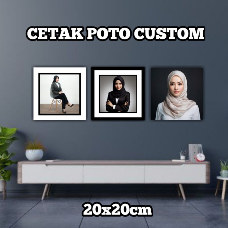 Jual CETAK POTO BINGKAI KAYU MDF CUSTOM SIZE 20X20CM | Shopee Indonesia