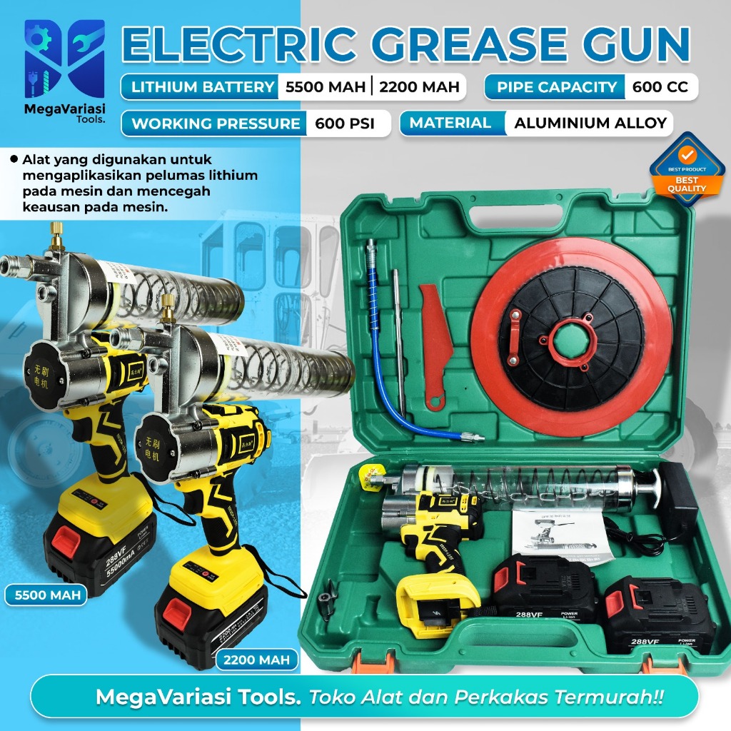 Jual Alat Grease Semprot Listrik Electric Spray Gun 600CC 21 Volt ...
