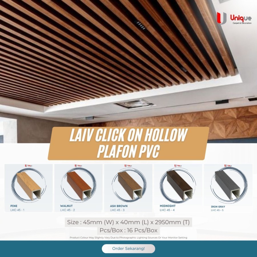 Jual Partisi Hollow Plafond Lai V Hollow Indoor Click On PVC uk. 45 x ...