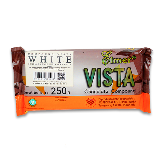 Jual Elmer White 250 gram Vista Coklat Putih Compound 250gr | Shopee ...