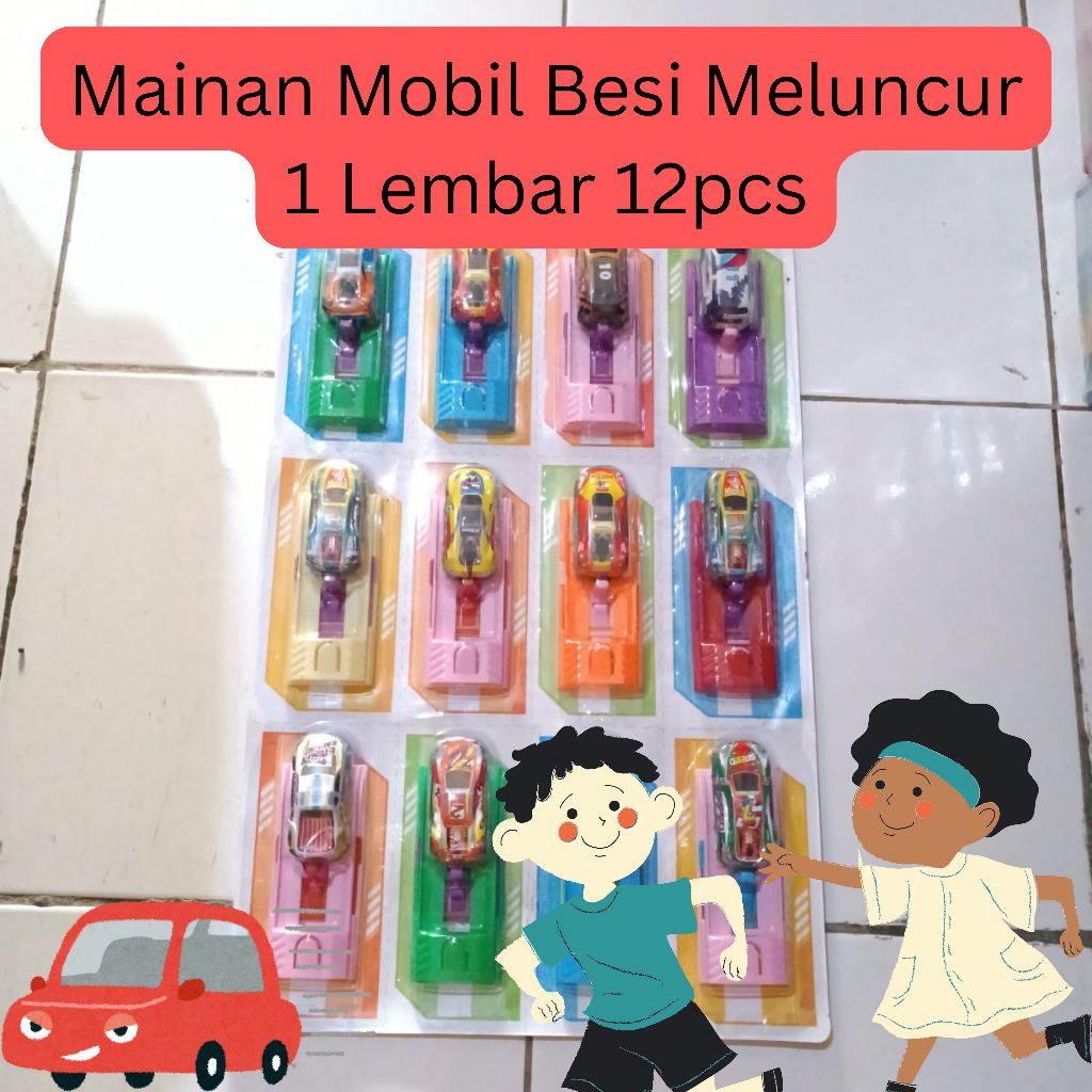 Jual MOBIL MOBILAN BALAP TATO MELUNCUR BESI 1 LEMBAR 12PCS | Shopee ...