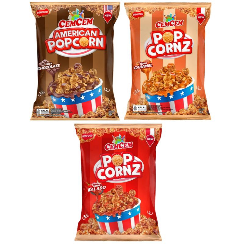 Jual CEM-CEM American Popcorn chocolate cokelat caramel cem balado cem ...
