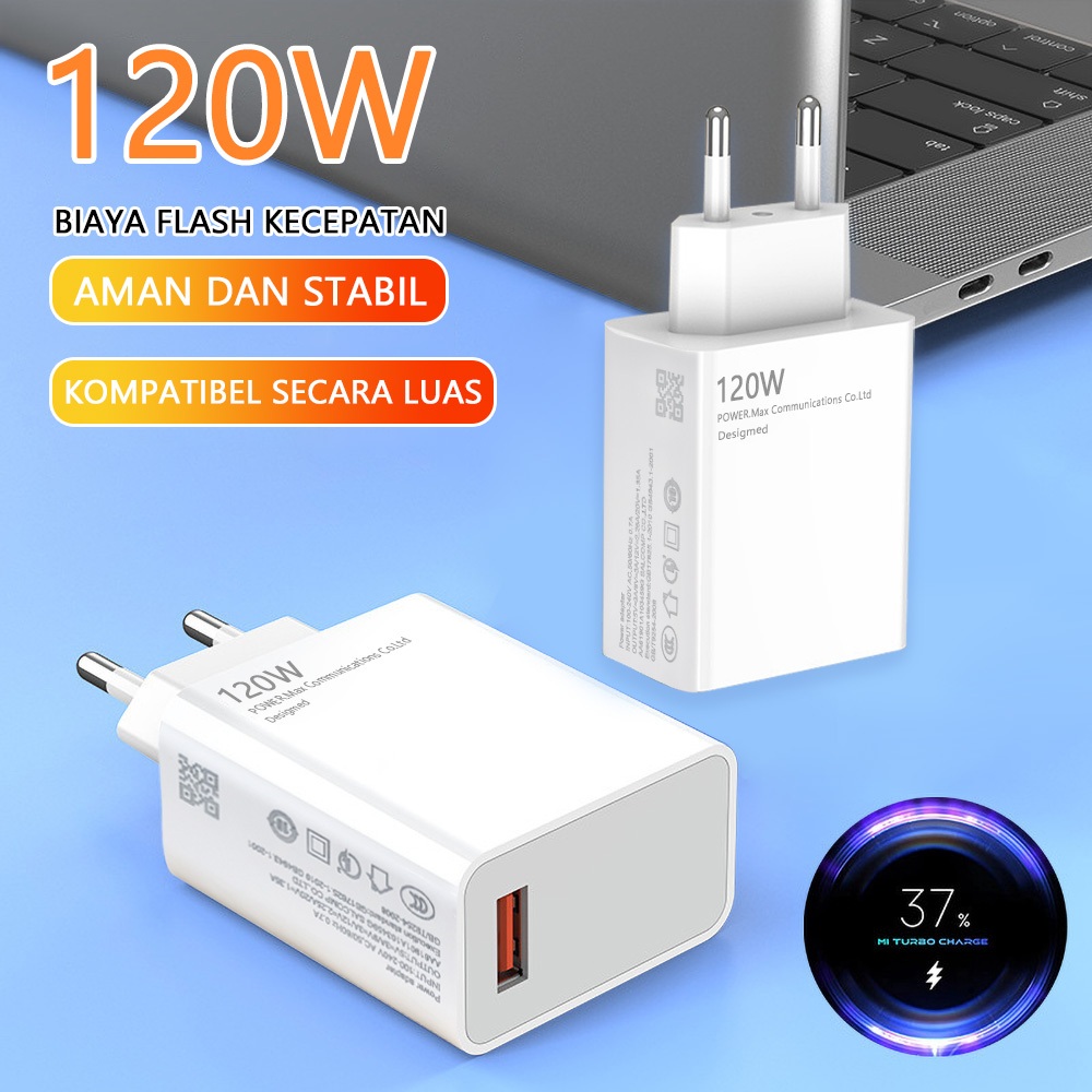 Jual 120W Super Charger Android Turbo Charging Type C Cable Support ...
