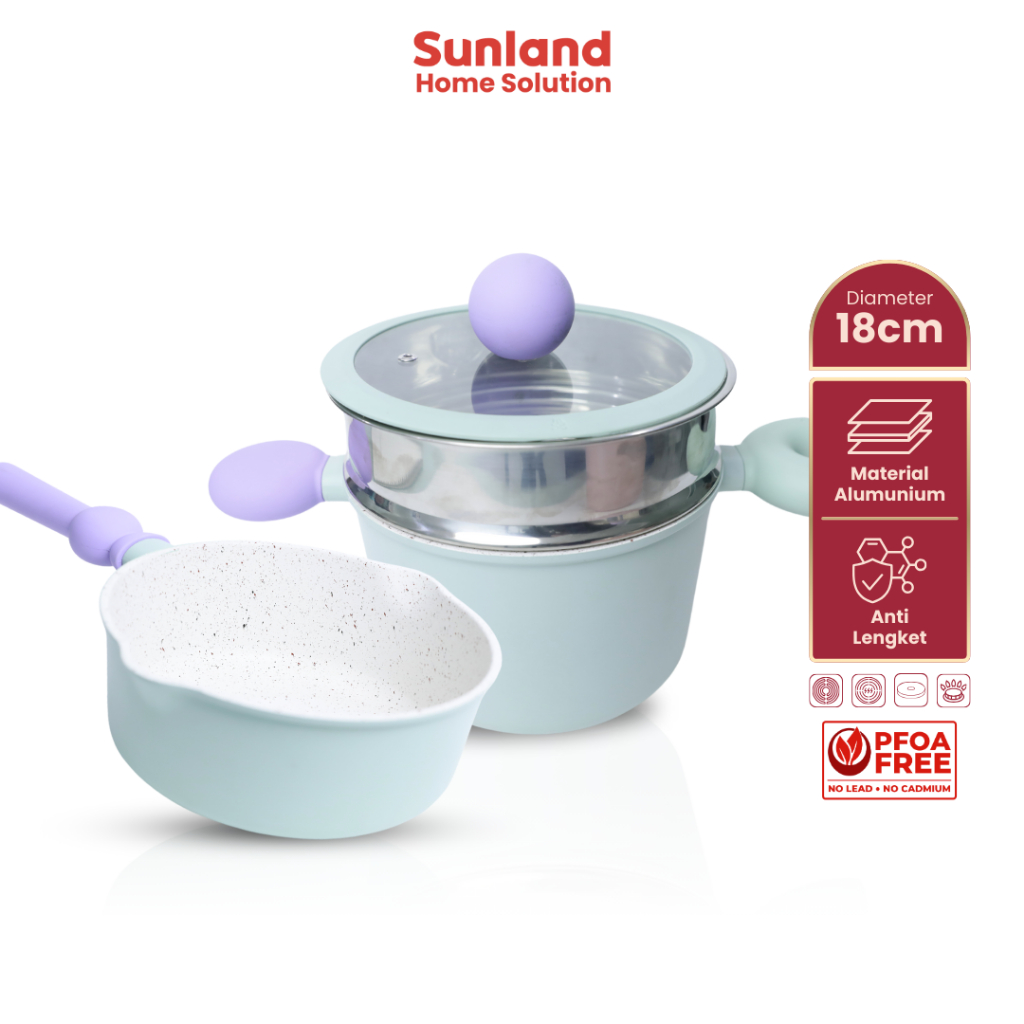 Jual Sunland Korean Steamer Pan Panci Kukus Susun Panci Susu Panci set ...