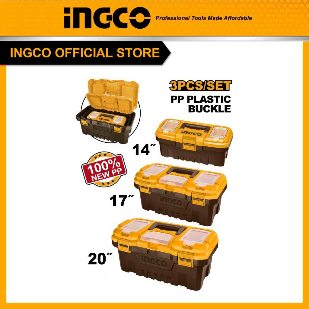 Jual (INGCO) - Toolbox Plastik 14-17-20" Inch Set INGCO PBXK0301 Kotak ...