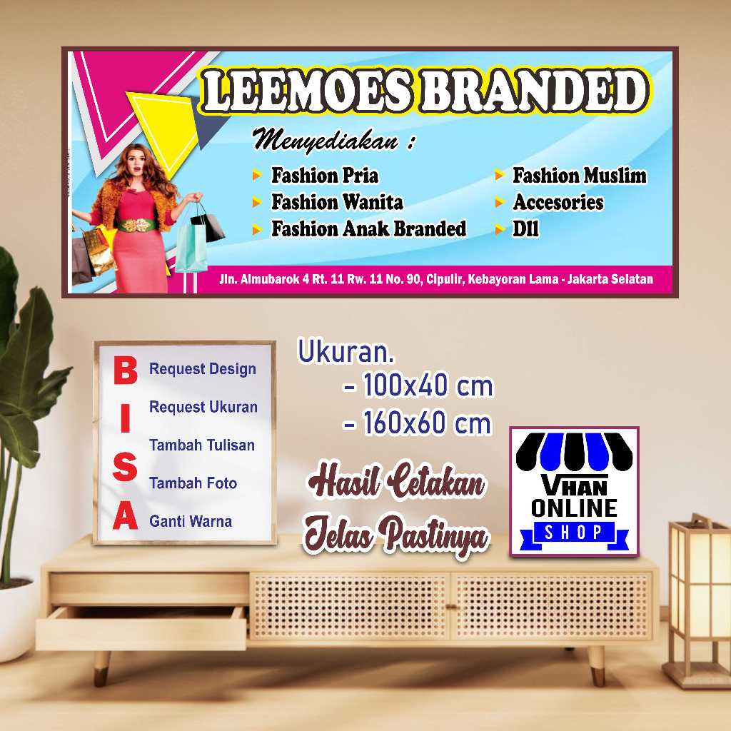 Jual Custom Spanduk Banner MMT Toko Fashios atau Toko Baju | Shopee ...