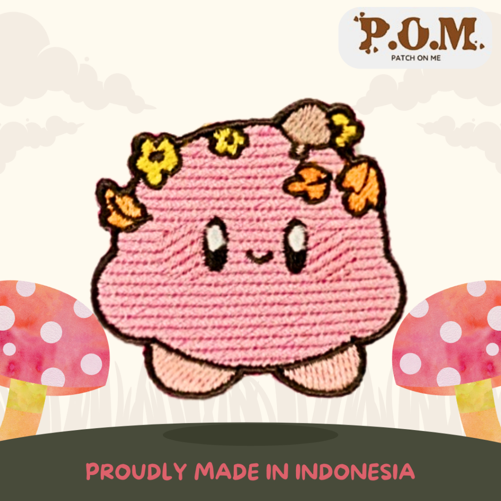 Jual IRON PATCH BORDIR - Flower Kirby - Emblem Badge - 5.3 x 5 cm ...