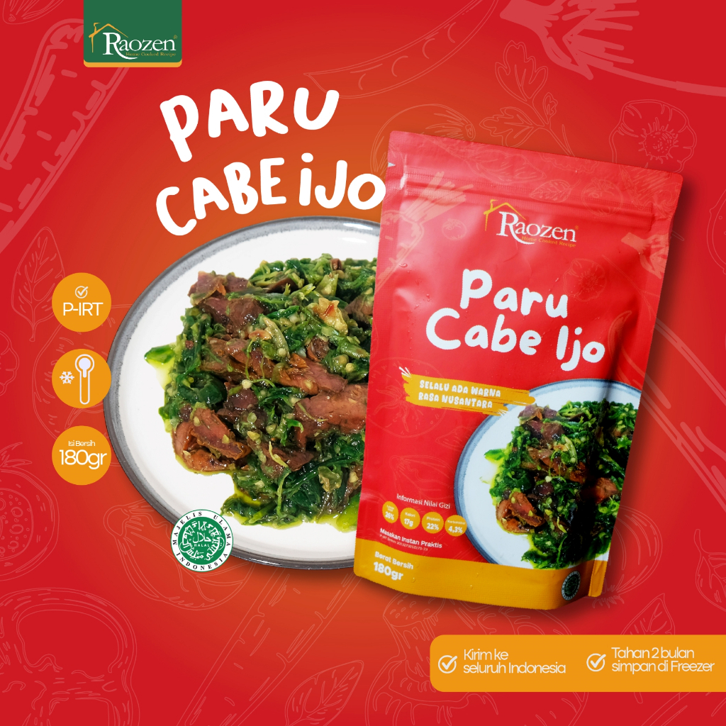 Jual Raozen Paru Cabe Ijo Full - Daging Paru Sambal Cabe Ijo Pedas ...