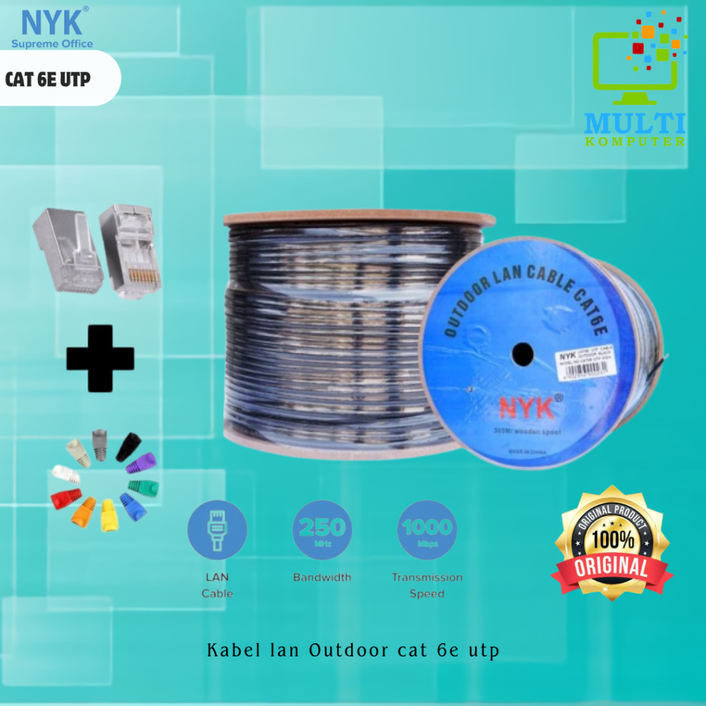 Jual Kabel lan 40 Meter Nyk Outdoor cat 6e utp - Cable lan rj45 nyk ...