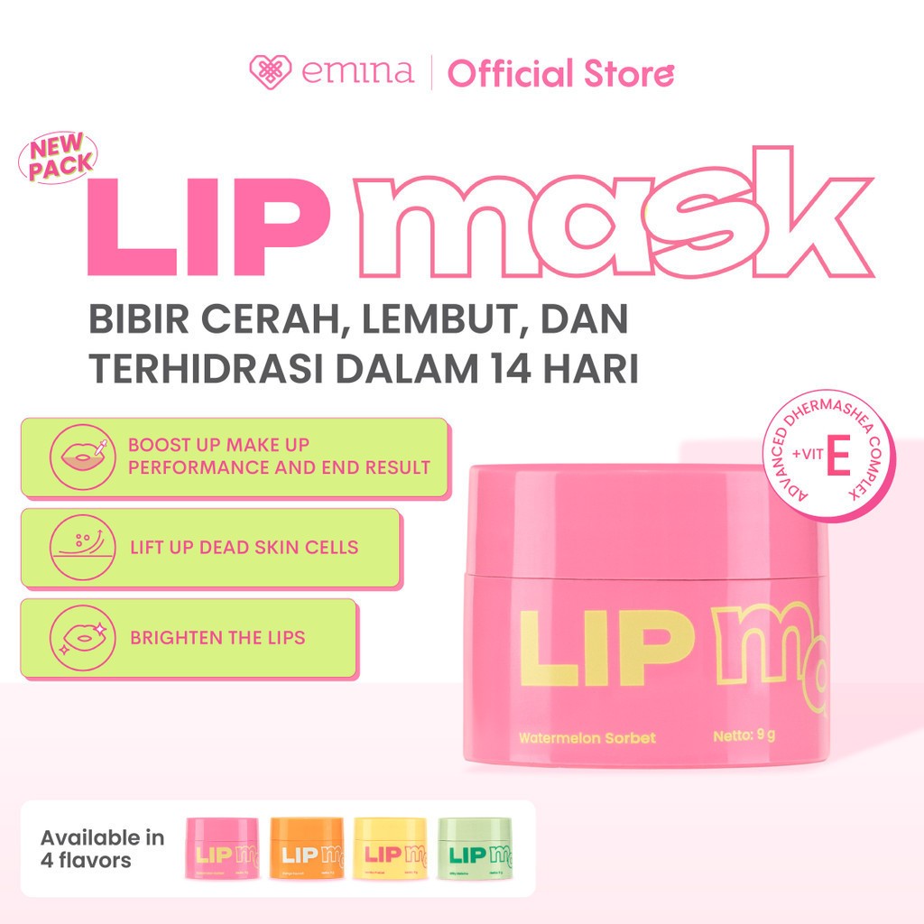 Jual ️ Sarjana ️ Emina Lip Mask 9 g - Masker Perawatan Bibir Lembab ...