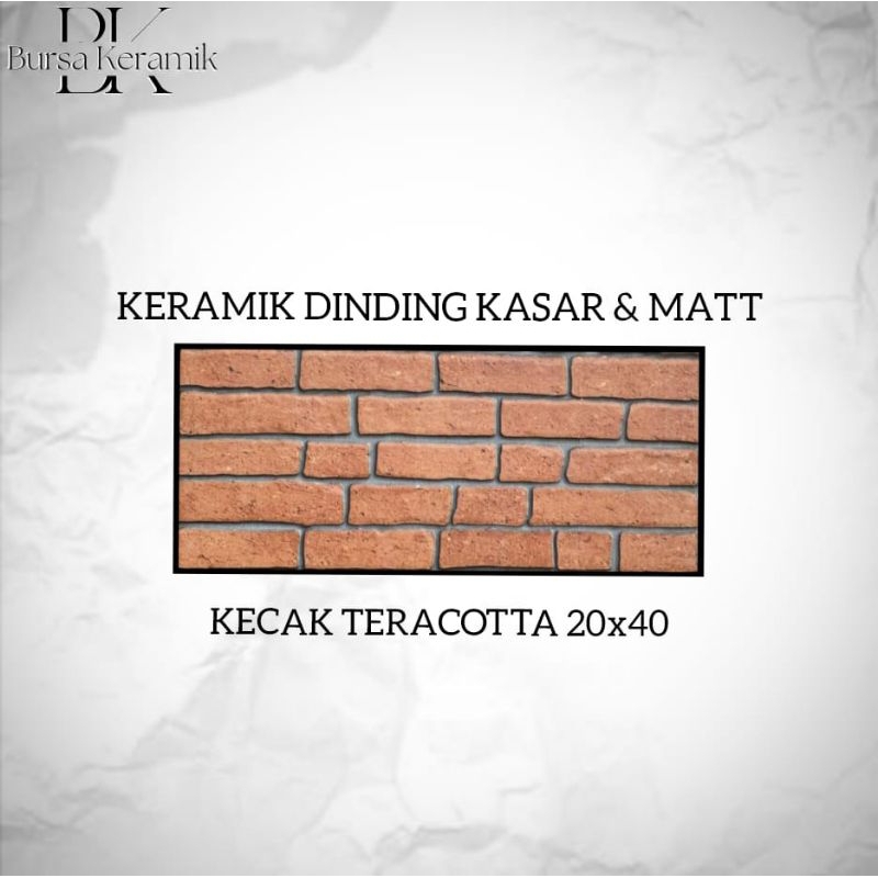 Jual Keramik Dinding Kasar & Matt Kecak Teracotta 20x40 | Shopee Indonesia