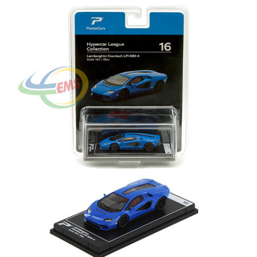 Jual H16B - Poste Cars 1:64 Lamborghini Countach LPI 800-4 – Bleu – Hypercar League Collection ...