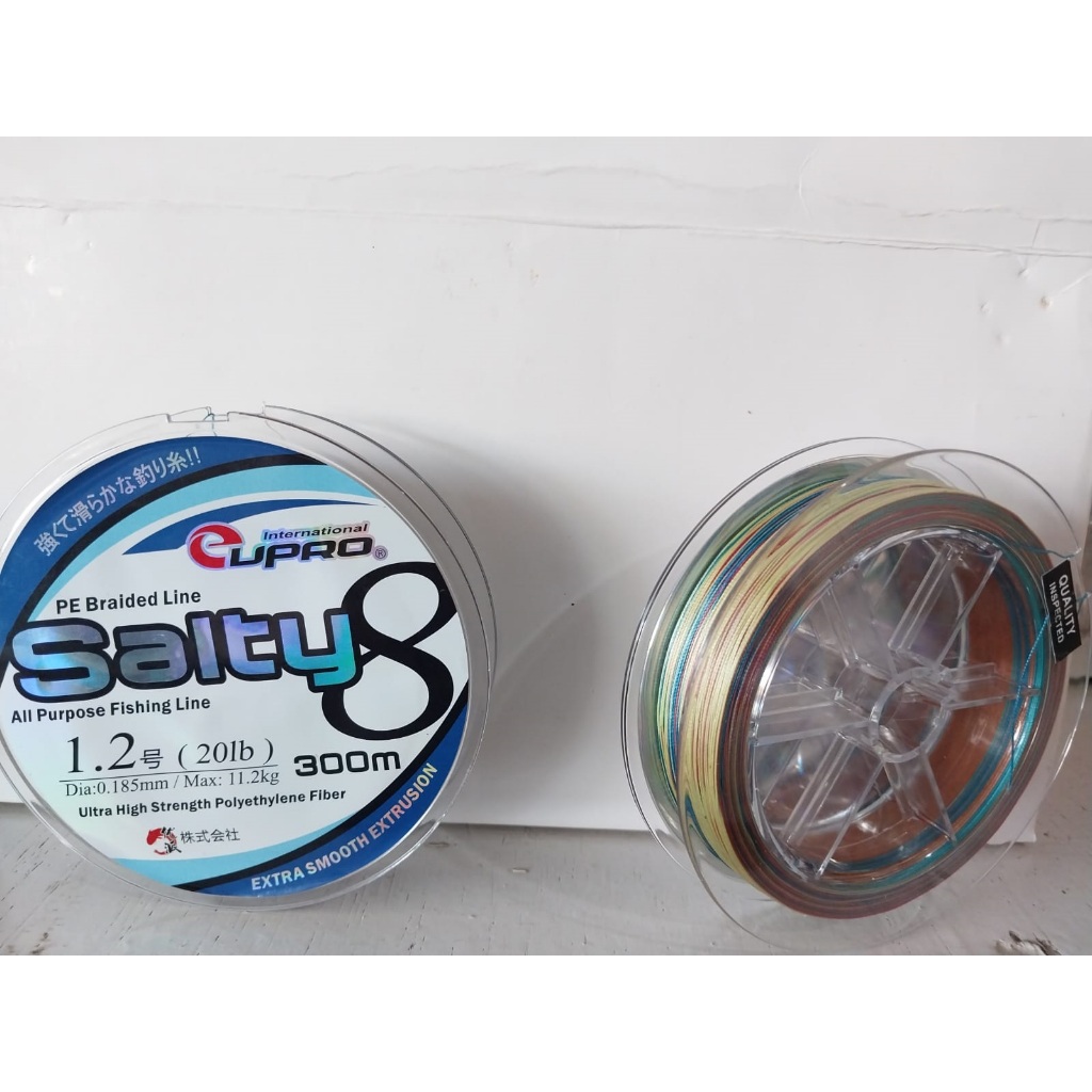 Jual Senar Pancing PE Eupro Salty 8 Braid 300Meter Multicolor Ultra ...