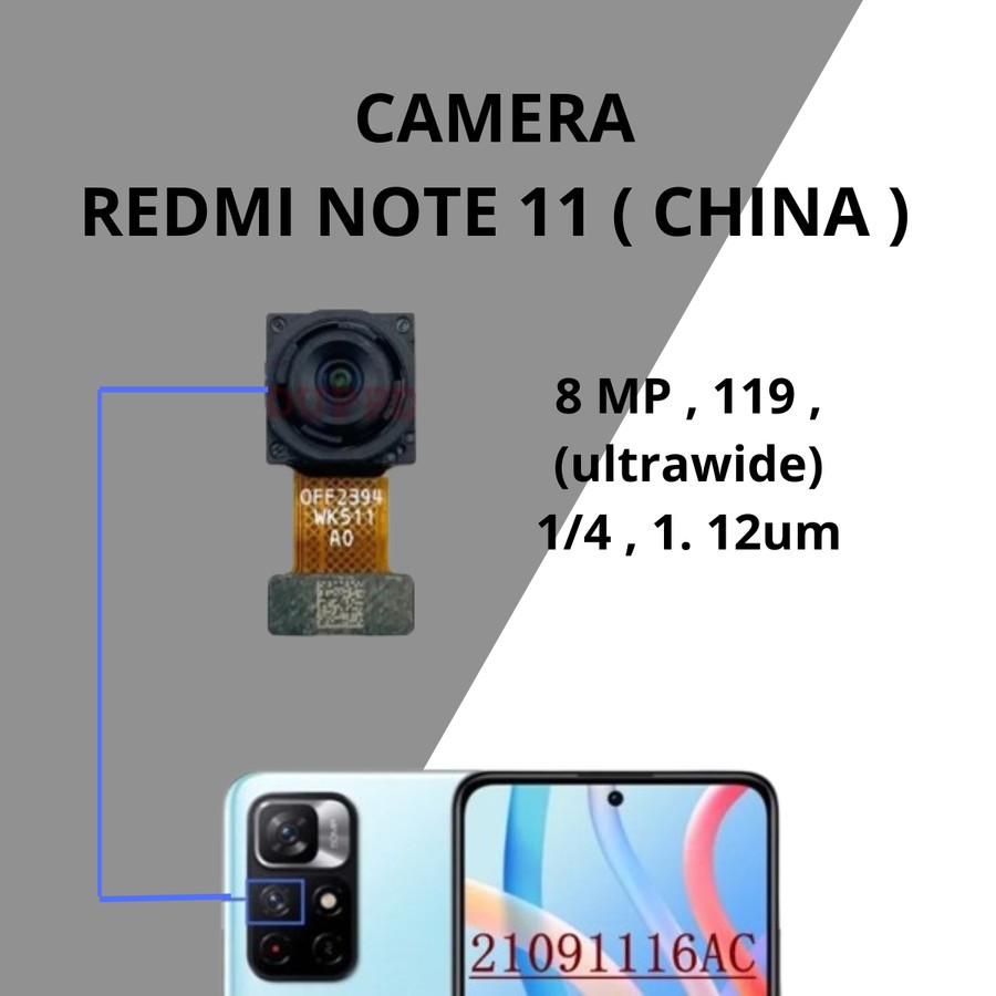 Jual CAMERA KAMERA MODUL BELAKANG ULTRAWIDE XIAOMI REDMI NOTE 11 ...