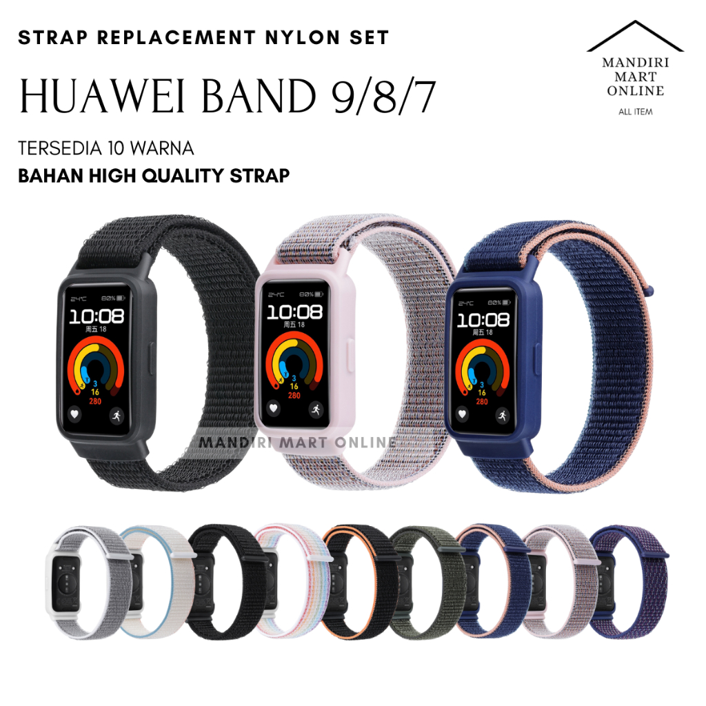 Jual Strap Nylon Huawei Band 9 8 7 Tali Pengganti Huawei Band 9 SET Bahan Nilon Loop | Shopee ...