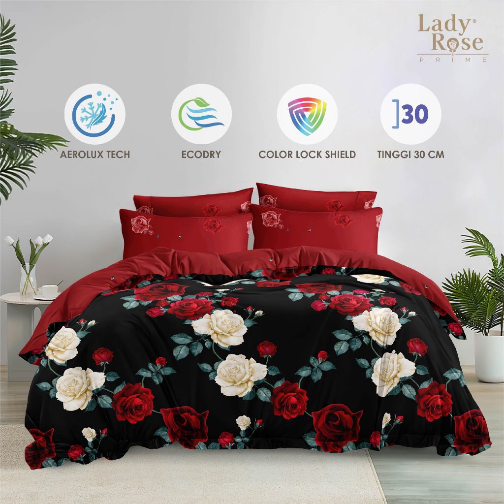 Jual Lady Rose Prime - Bed Cover Set King 180x200 Tinggi 30Cm Fitted ...