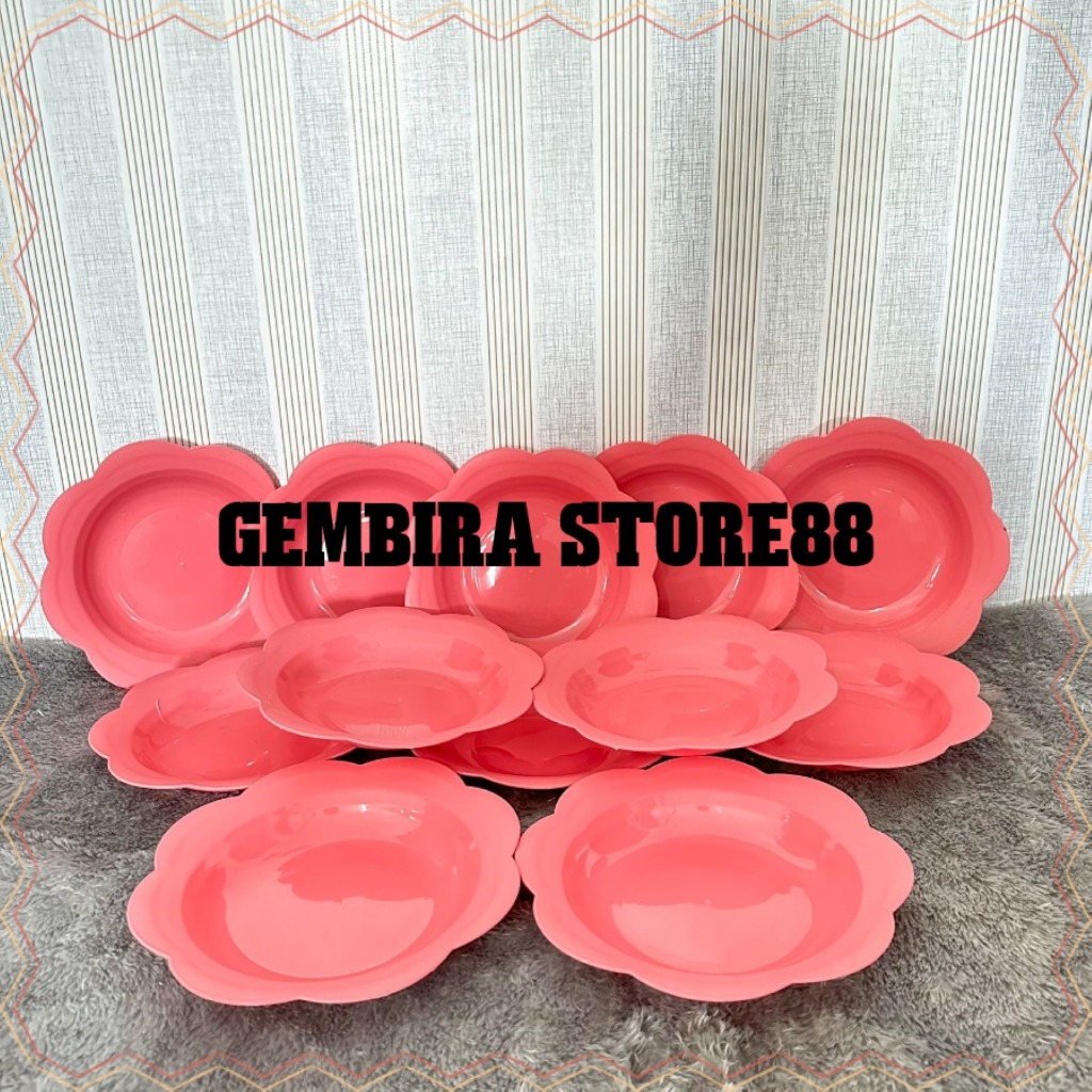 Jual Piring Bunga 1 lusin dan 6pcs / piring / plastik / cod / peralatan ...