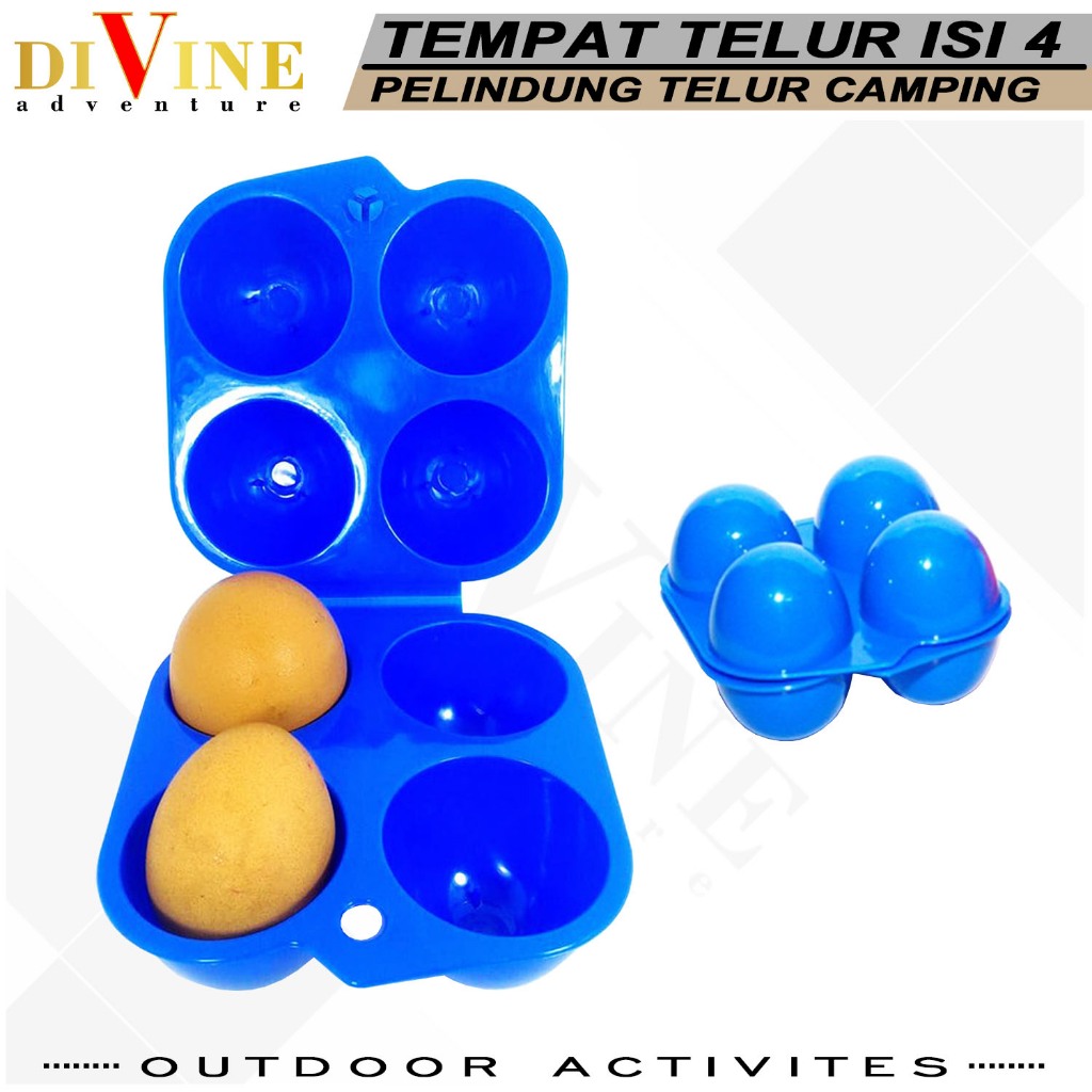 Jual tempat telur camping isi 4 egg holder box portable outdoor wadah ...