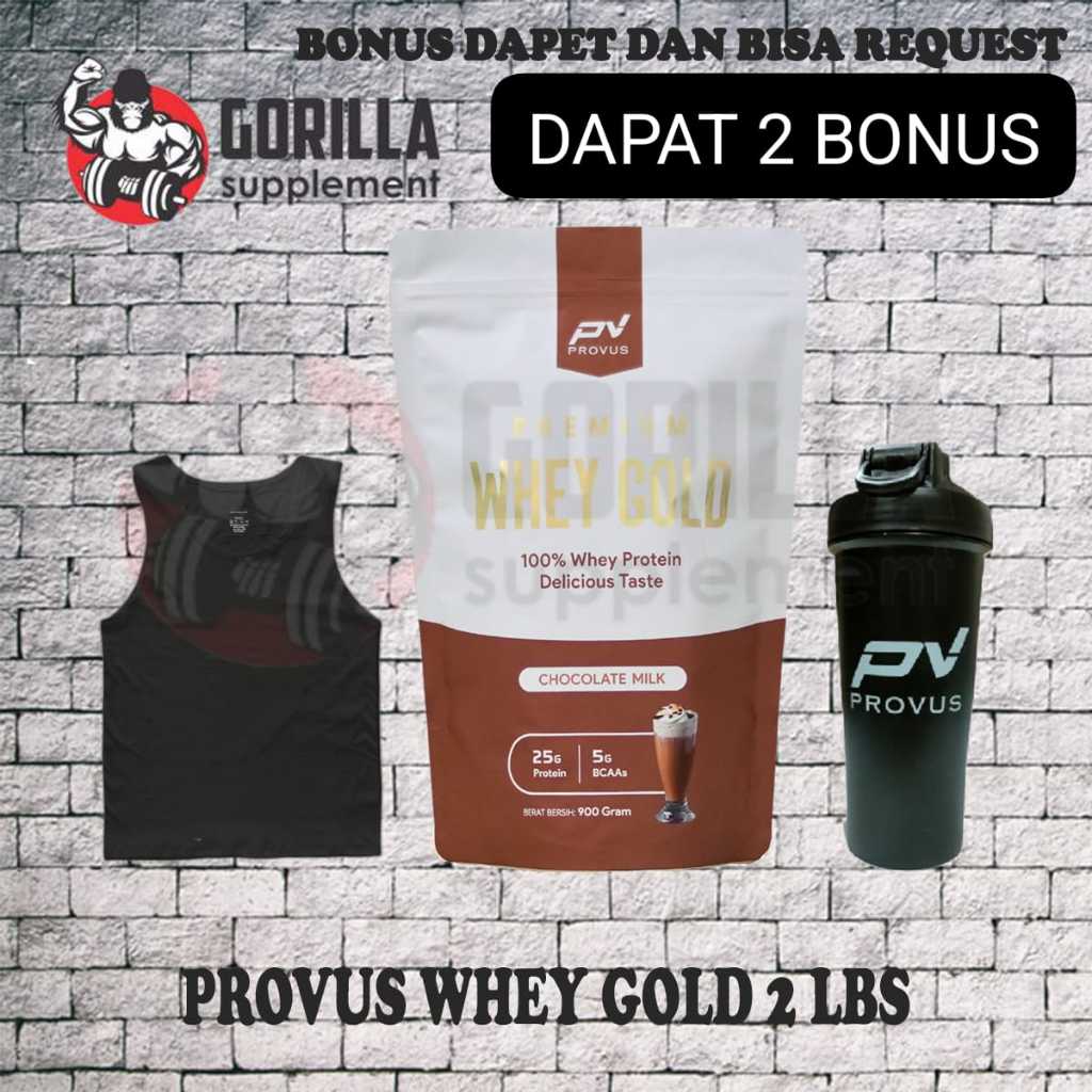 Jual PROVUS Premium Whey Gold 2 lbs 900 gram Susu Protein Concentrate ...