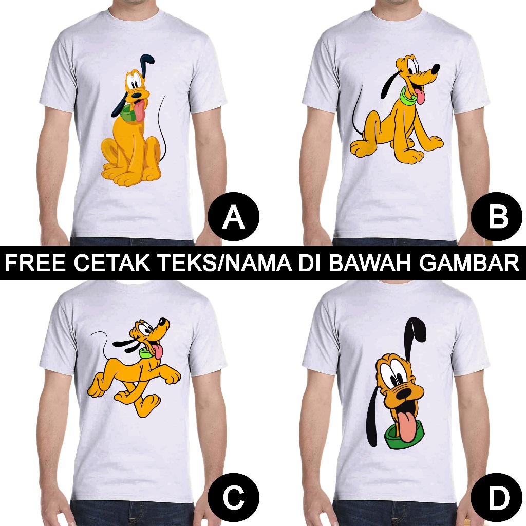 Jual Kaos Dewasa Pluto Mickey's Dog Cotton Unisex Untuk Pria dan Wanita ...