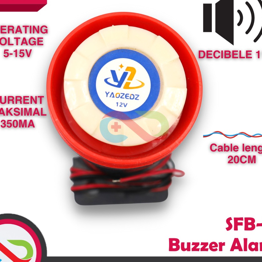 Jual FG2 BUZZER SPEAKER ACTIVE ALARM 12V HH DECIBEL SIRINE ALARM ...